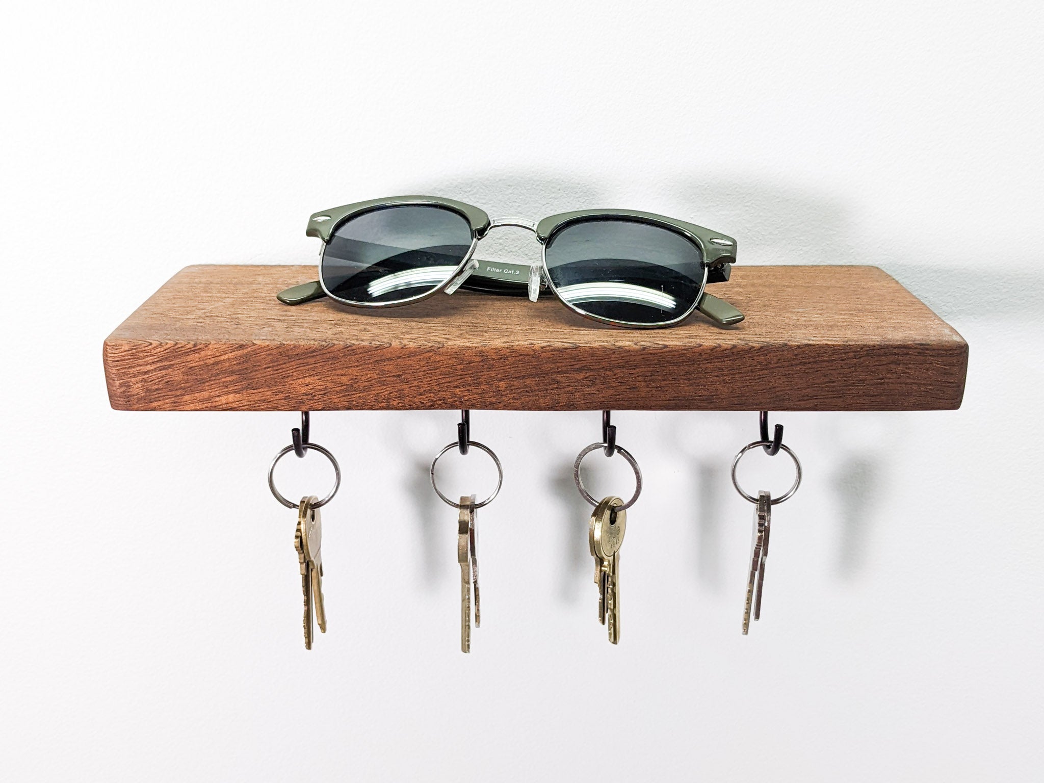 Stylish Oak Floating Shelf for Keys - NookWoodworking